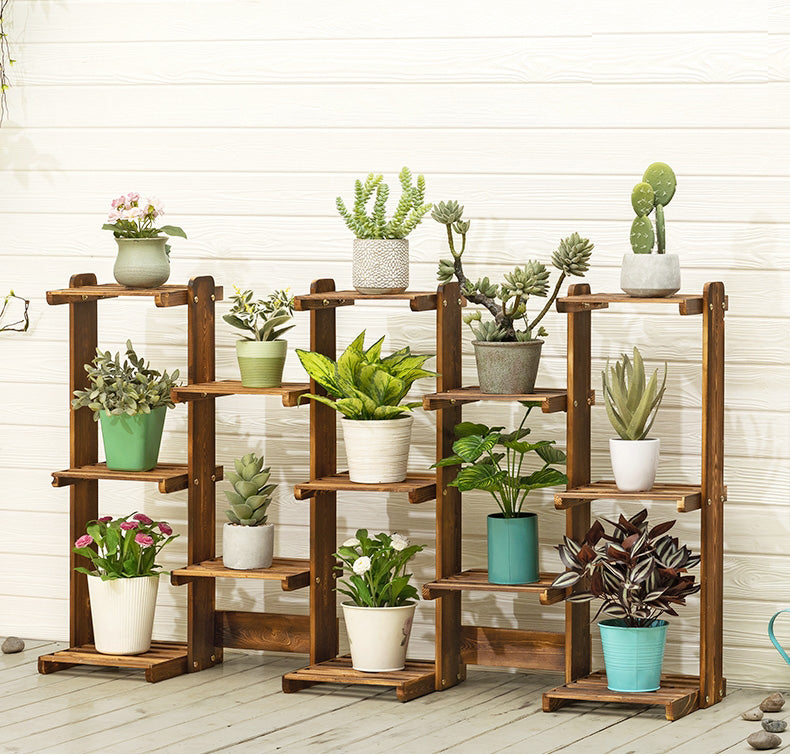 Beauty Panda® Teak Wood Multipurpose Plant Stand Indoor Outdoor Plante ...